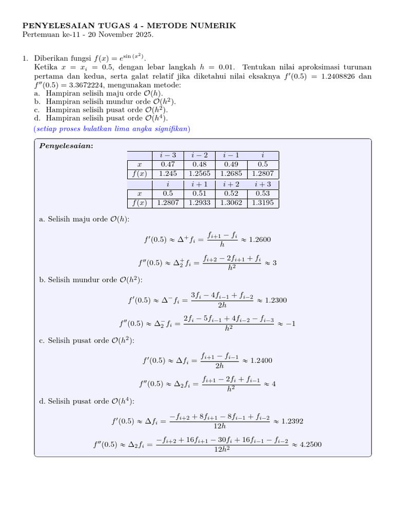 Tugas 4 Metode Numerik | PDF