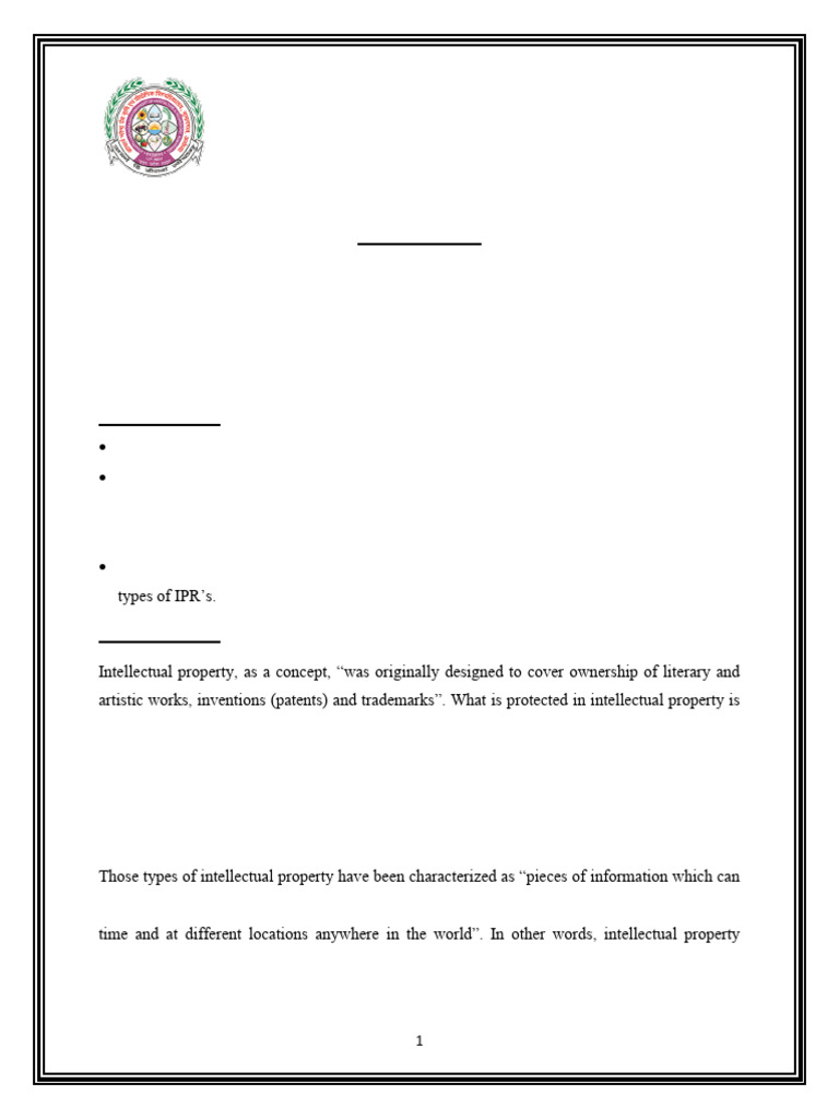 IPR | PDF | Intellectual Property | Trips Agreement