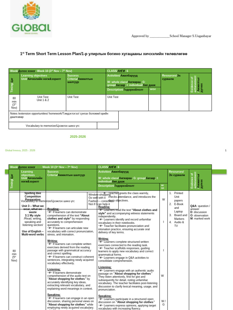 Week 10 - Grade 6 | PDF | Fluency | Vocabulary