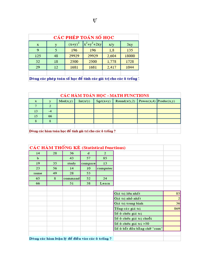Bai Soan Thuc Hanh Excel - Hoang Anh Cong | PDF
