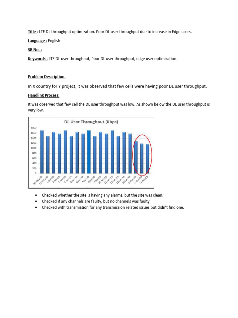 LTE DL Throughput Optimization Guide | PDF