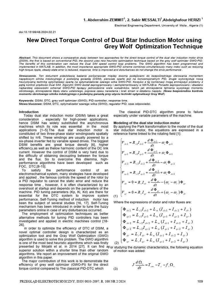 2024_New Direct Torque Control of Dual Star Induction Motor Using Grey Wolf Optimization ...