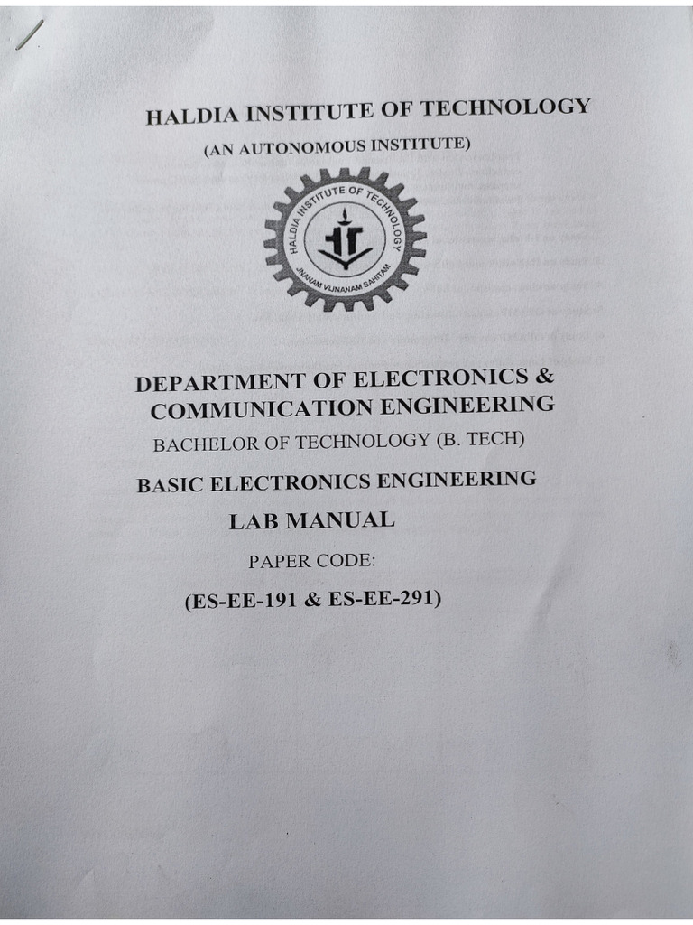 Basic Electronics LAB Manual | PDF