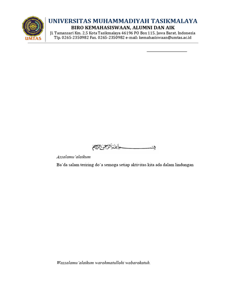 015 Surat Undangan RAPAT Koordinasi EXPO PMB UMTAS | PDF