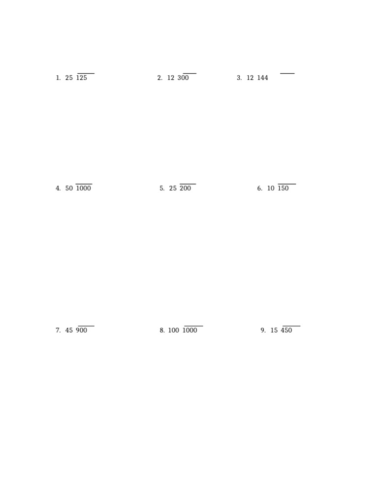 Number Pair Calculations List | PDF