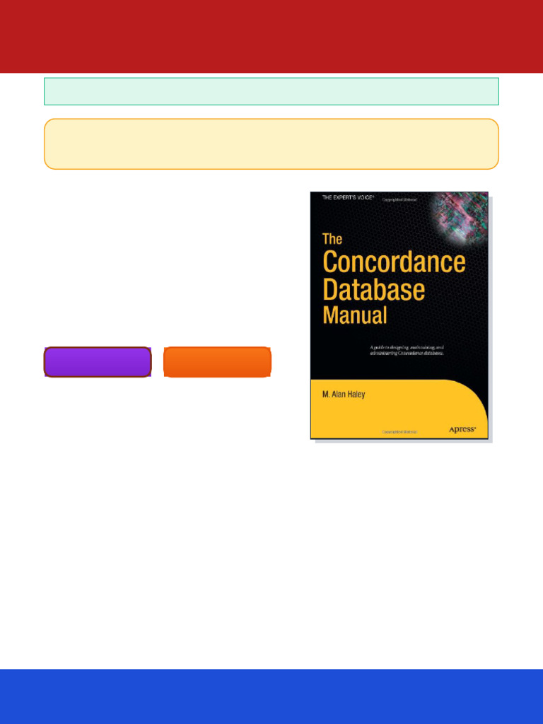 The Concordance Database Manual 1st Edition Alan Haley Ebook Premium ...