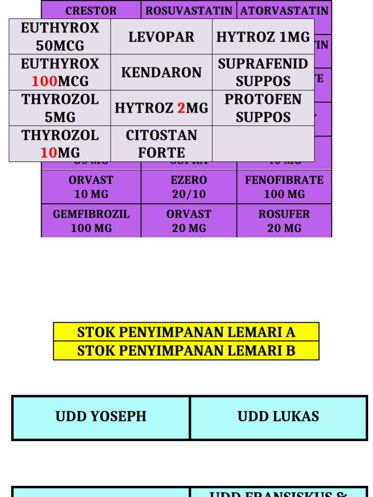 Medication List and Dosages Overview | PDF