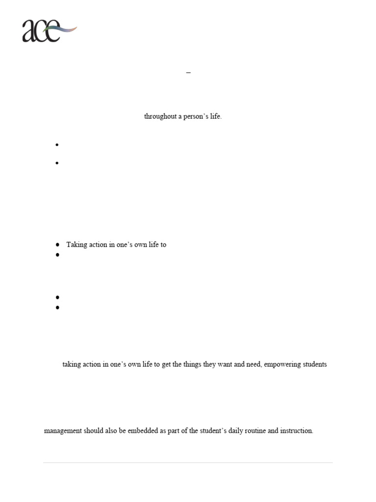 Transcript & Slides, ASD for Paraprofessionals, Module 6, Lesson 2, Self-Determination | PDF ...