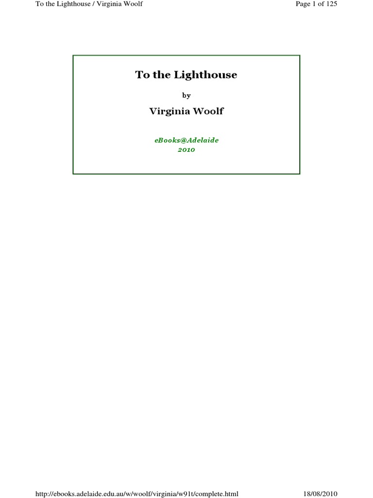 To The Lighthouse Virginia Woolf PDF | Download Free PDF | To The ...