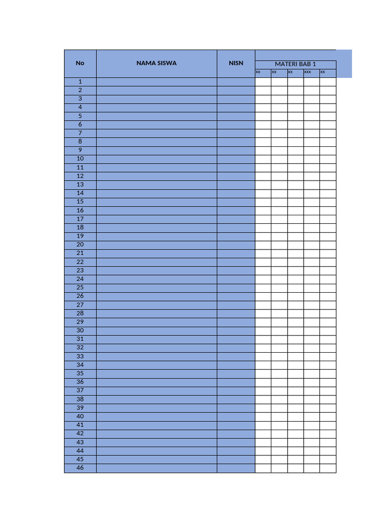 Rekap Daftar Nilai E Rapor Kurmer With Deep Learning Kokur 7 Kaih Sd Pdf