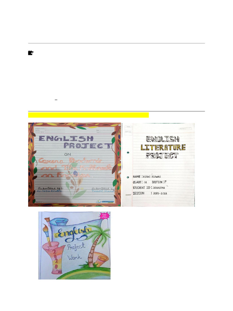 English Literature Project Guide | PDF