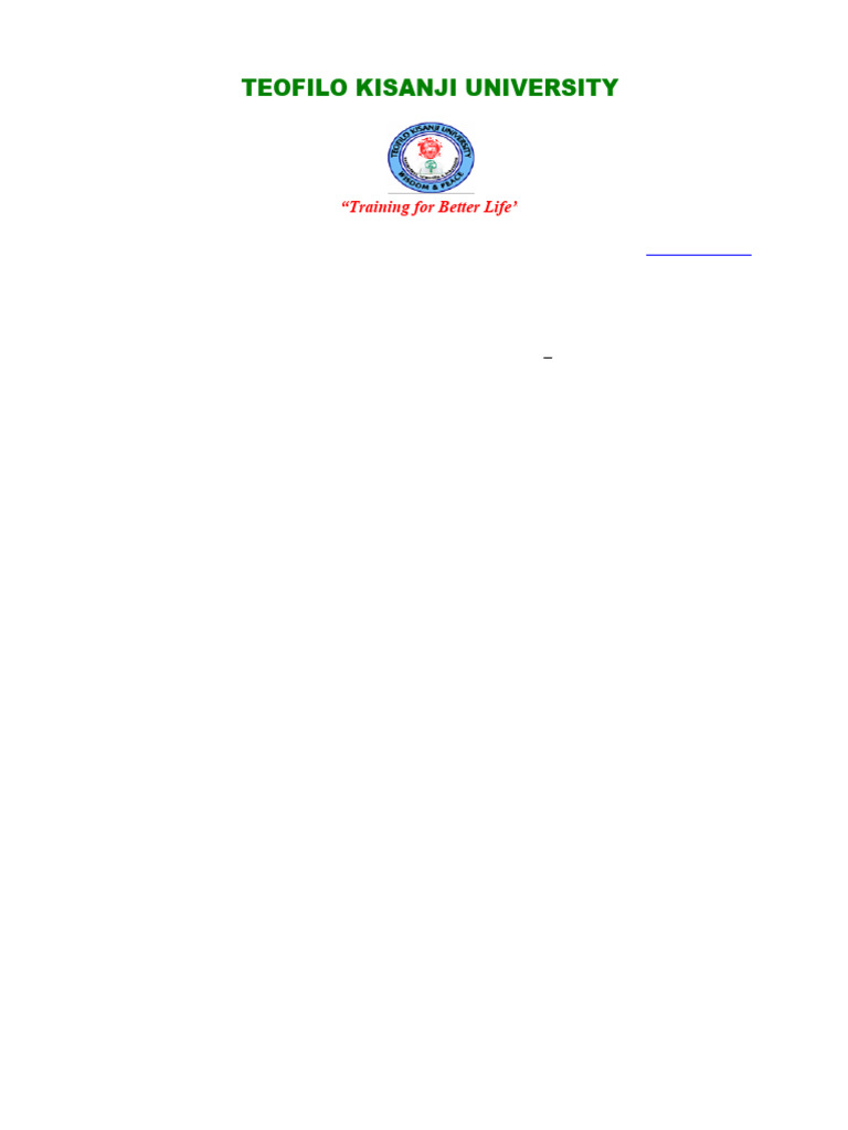 Teofilo Kisanji University | PDF | Fee