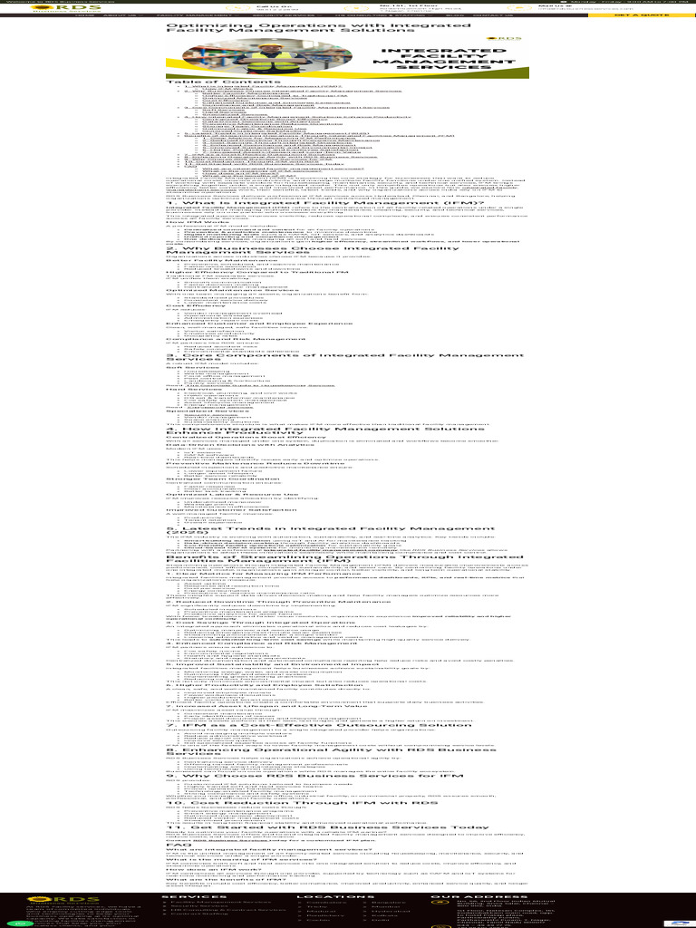 Integrated Facility Management Guide | PDF | Performance Indicator ...