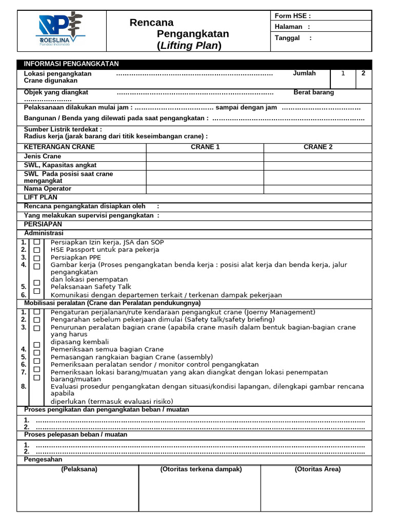 Form Lifting Plan | PDF