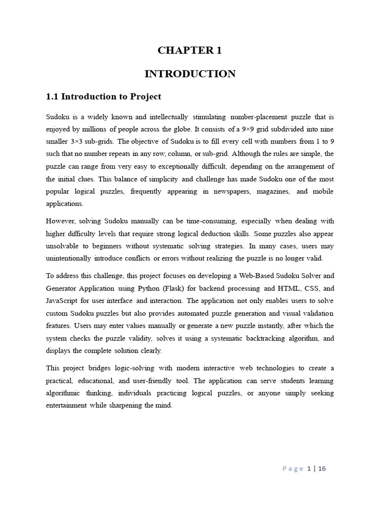 Python Project Sudoku Solver Final Report | PDF | Usability | Computing