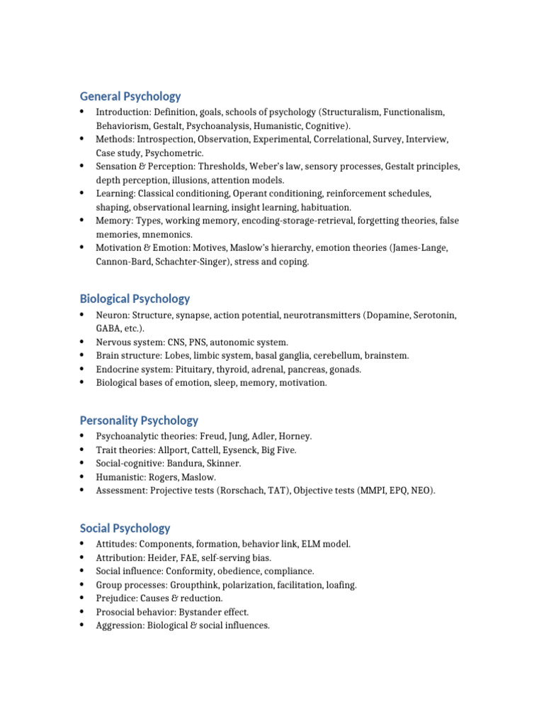 Comprehensive Overview of Psychology | PDF | Mental Disorder | Psychology