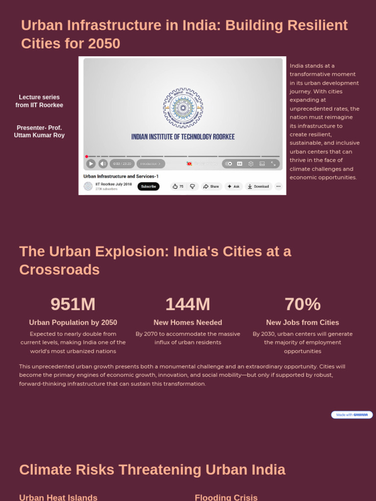 Resilient Urban Infrastructure in India | PDF | Infrastructure ...