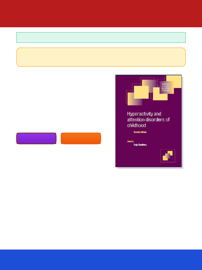 Hyperactivity and Attention Disorders of Childhood 2nd Edition Seija Sandberg ebook digital ...