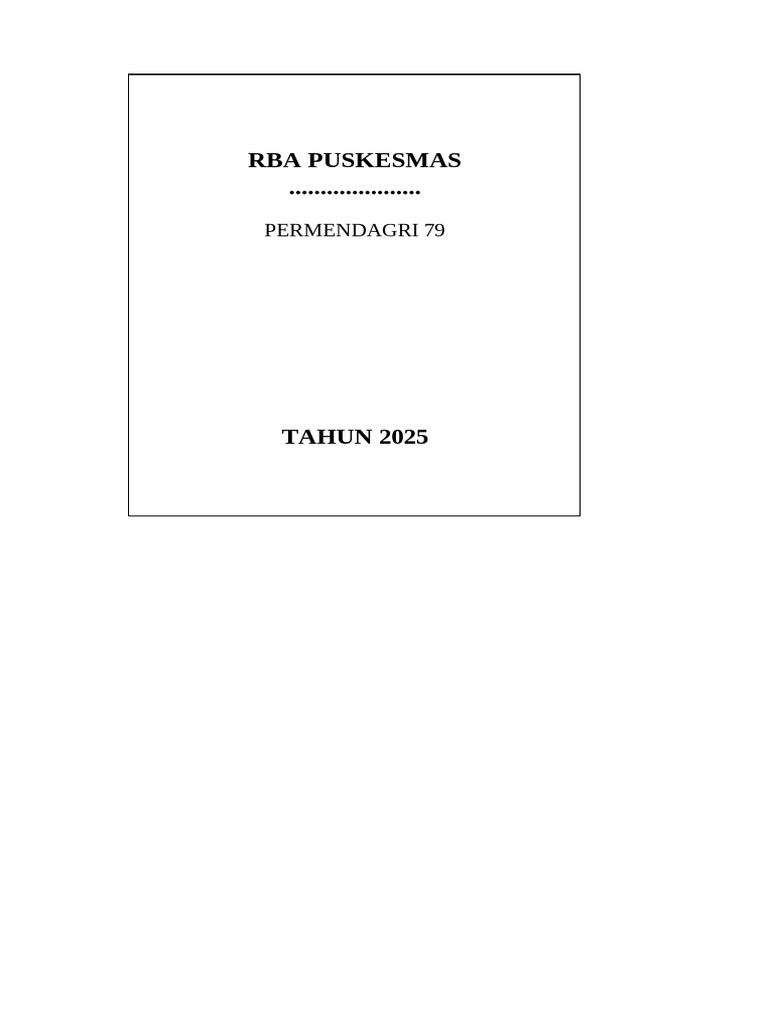 CONTOH RBA Puskemas Kota Medan 2025 | PDF
