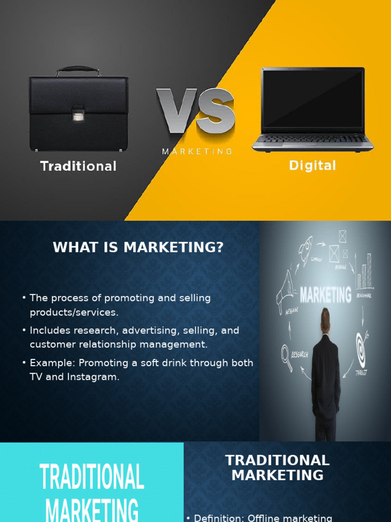 Traditional vs Digital Marketing Presentation 1 | PDF | Digital ...