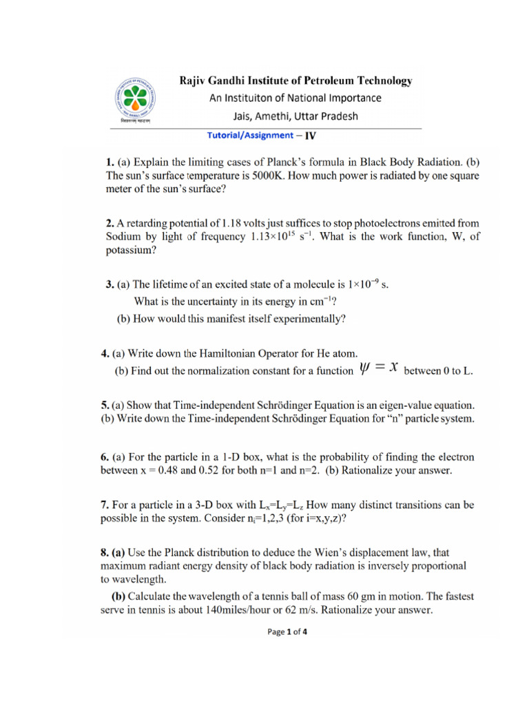 Tutorial Unit-IV | PDF
