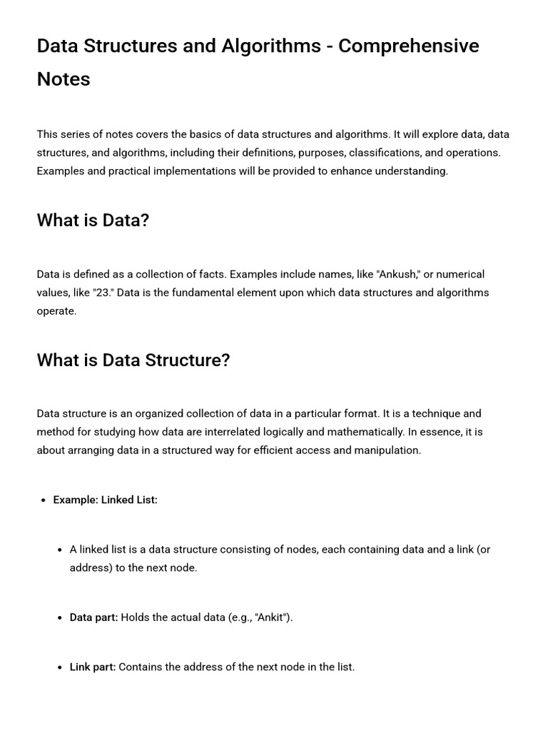 dsa-Lecture 1 | PDF | Data Structure | Computer Data Storage