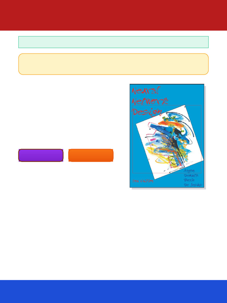 Neural Network Design 2nd Edition Martin T. Hagan Et Al. ebook HD ebook version | PDF ...