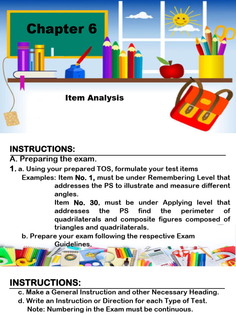 Chapter 6 Item Analysis | PDF | Evaluation Methods