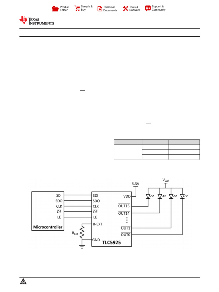 TLC5925 Low-Power 16-Channel Constant-Current LED Sink Driver | PDF ...