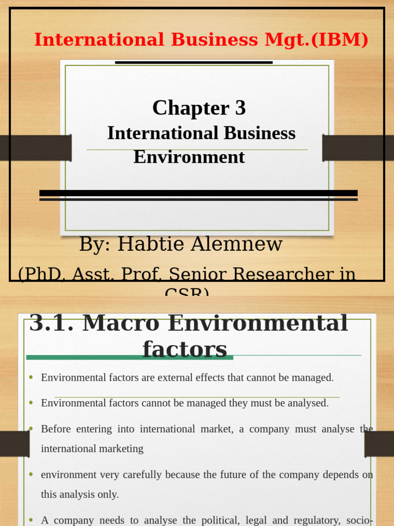 IBM chapter - 3, international business environment | PDF | Non Tariff ...
