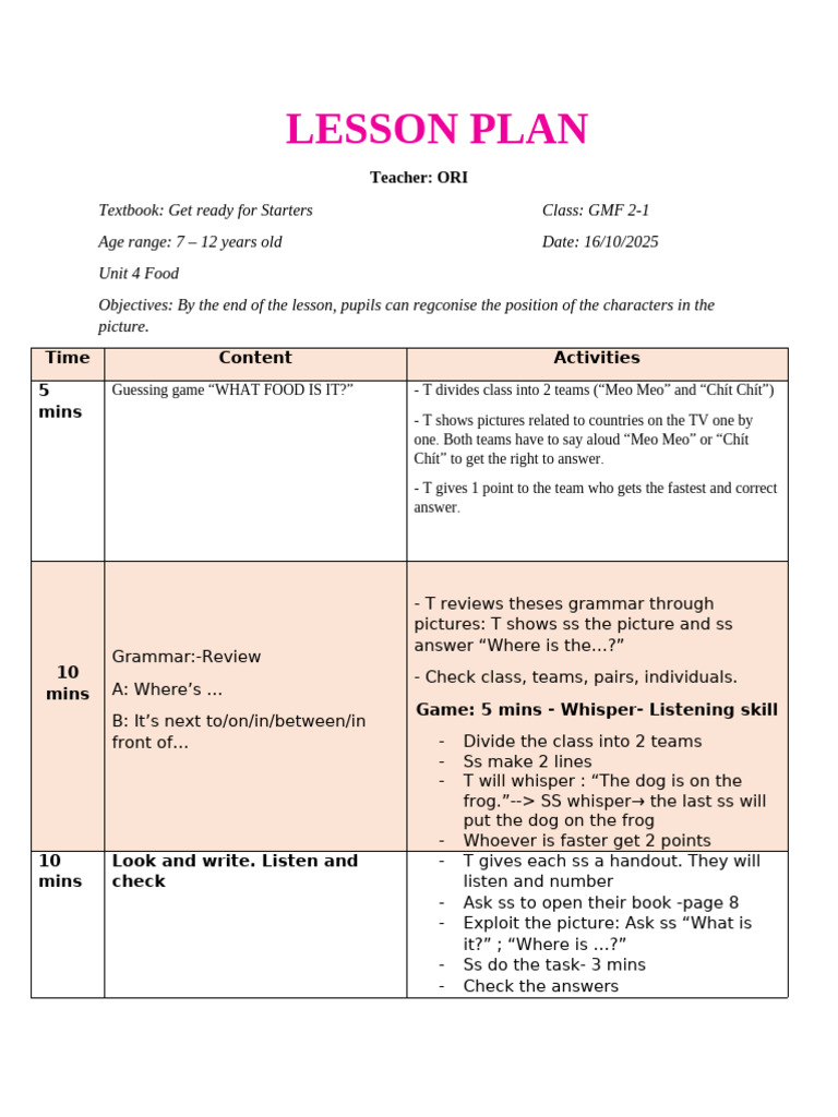 Lp Get Ready 4 Starters | PDF