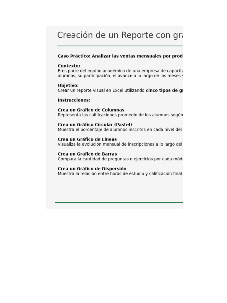 Reporte Gráfico de Ventas en Excel 2024 | PDF