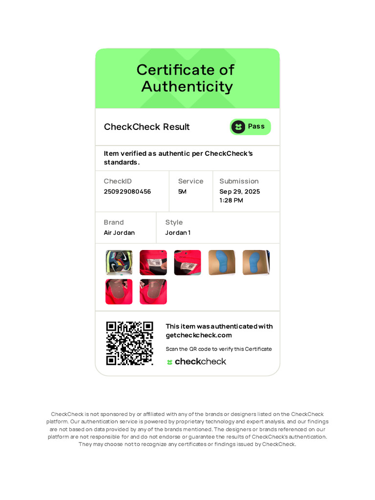 CheckCheck Authentication Certificate | PDF