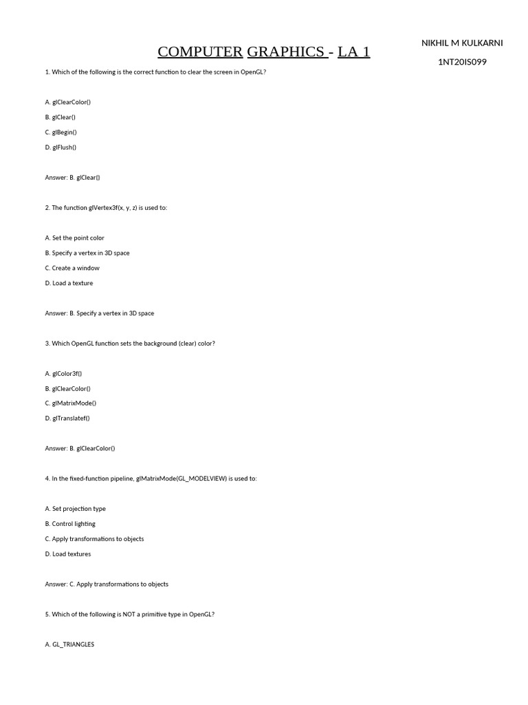 Computer Graphics | PDF