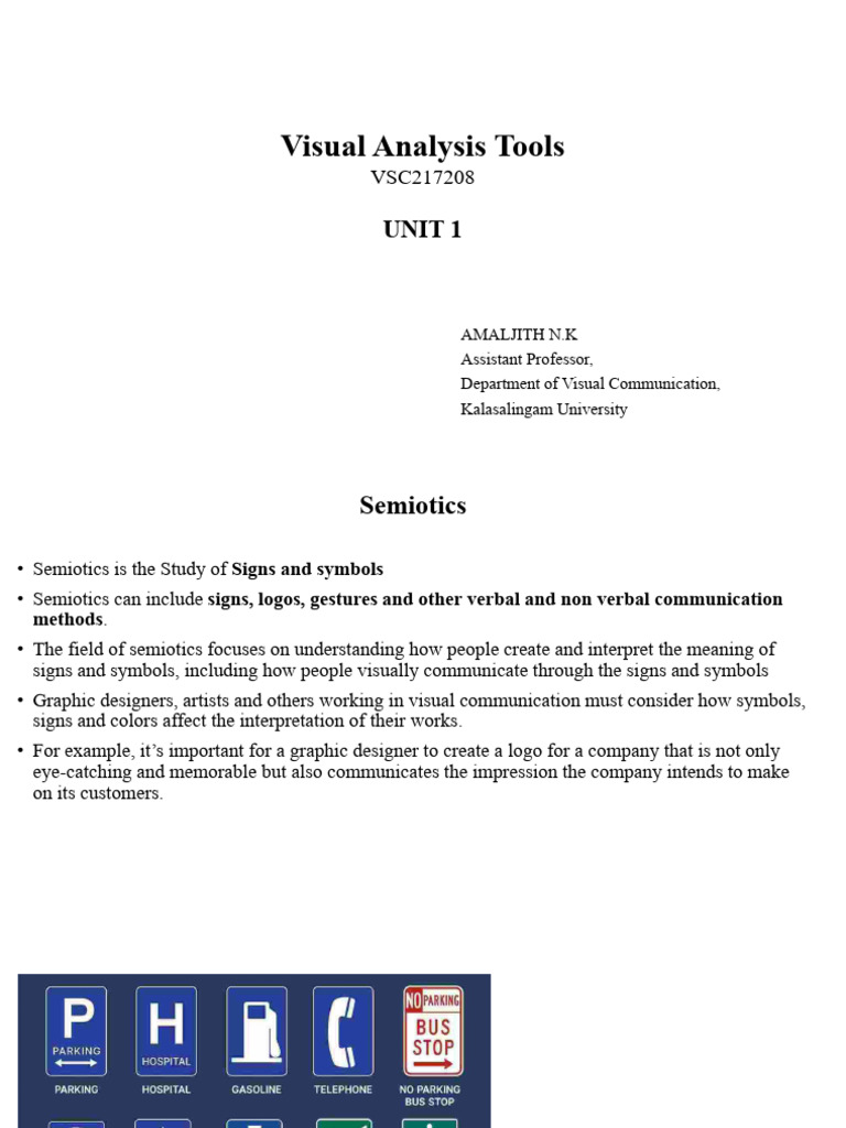 UNIT 1. Visual Analysis Tools | PDF | Semiotics | Communication