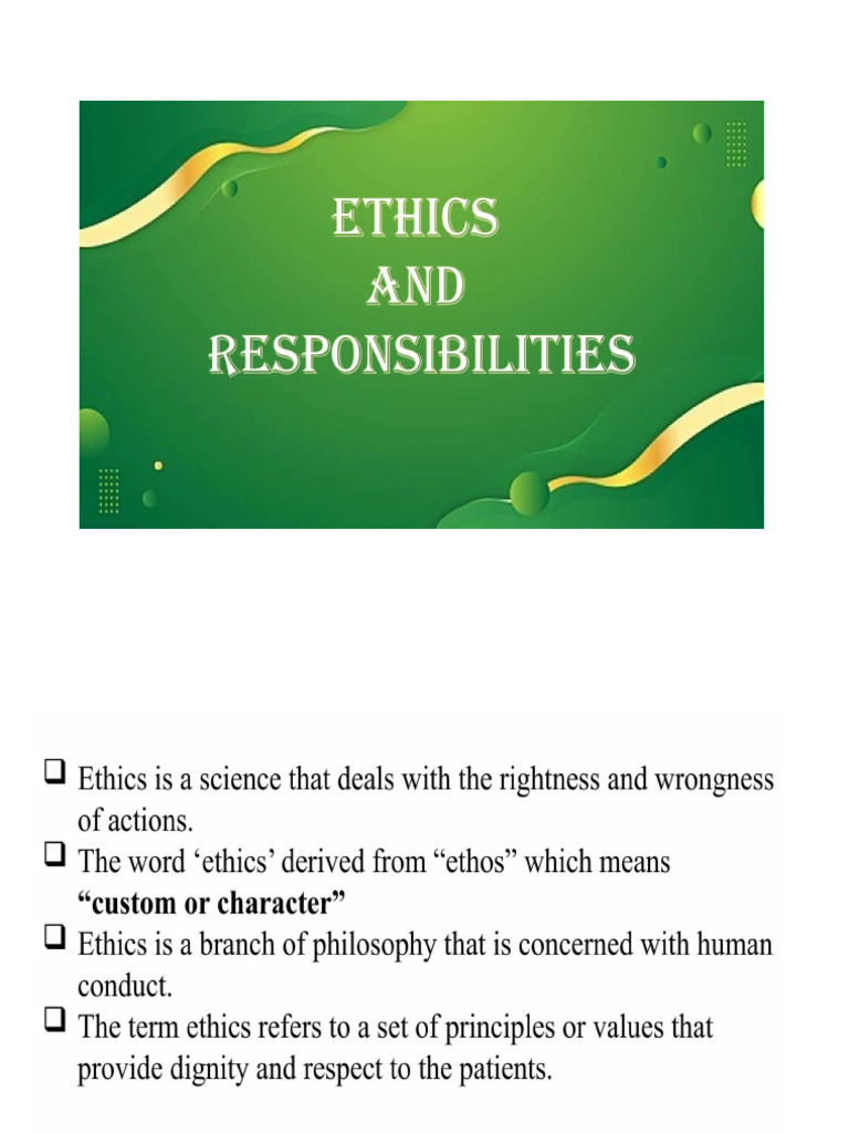 Ethics & Responsibilities | PDF