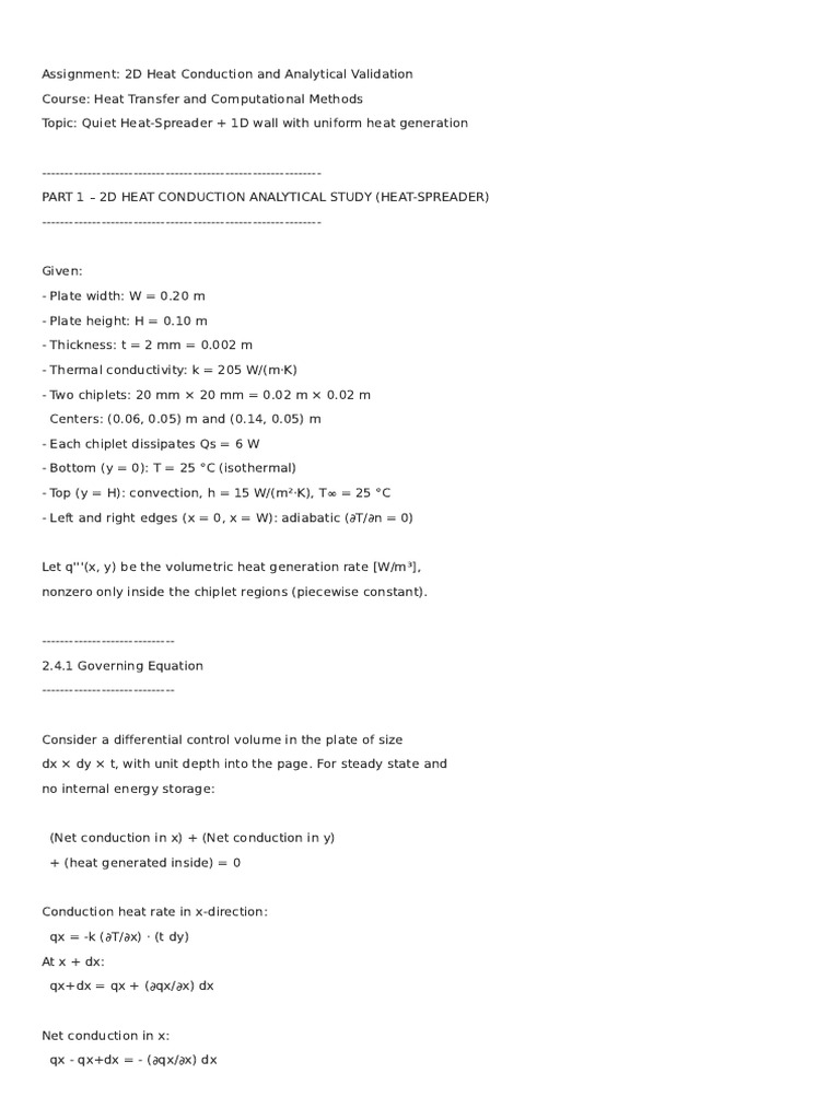 2D Heat Conduction Analysis and Validation | PDF | Thermal Conduction ...