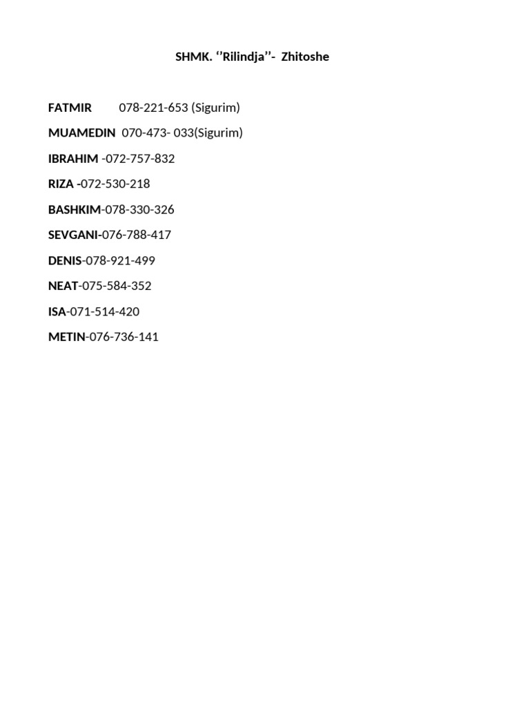 Numrat e Sherbetoreve | PDF