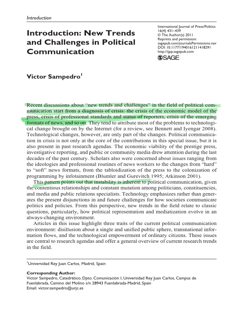 New Trends | PDF | Political Communication | News