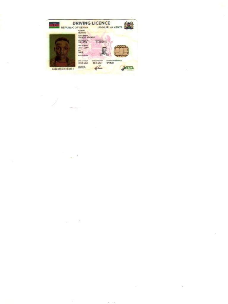 Kenya Driving Licence Details | PDF