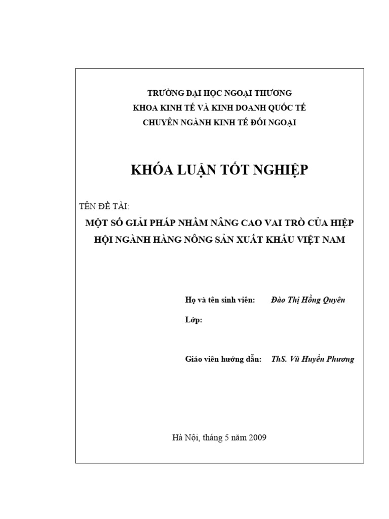 Mot So Giai Phap Nham Nang Cao Vai Tro Cua Hiep Hoi Nganh Hang Nong San Xuat Khau Viet Nam194 | PDF