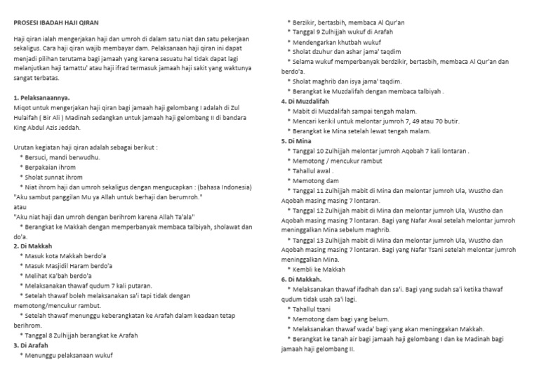 Panduan Haji Qiran Lengkap dan Praktis | PDF
