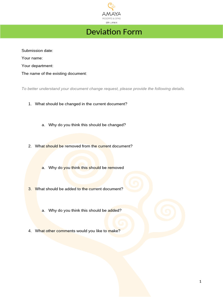 Deviation Forms | PDF