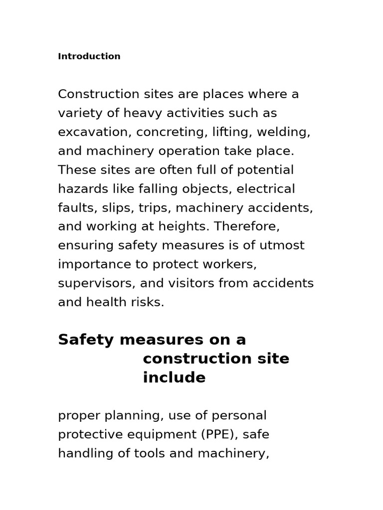 Essential Safety Measures for Construction | PDF | Safety | Personal ...