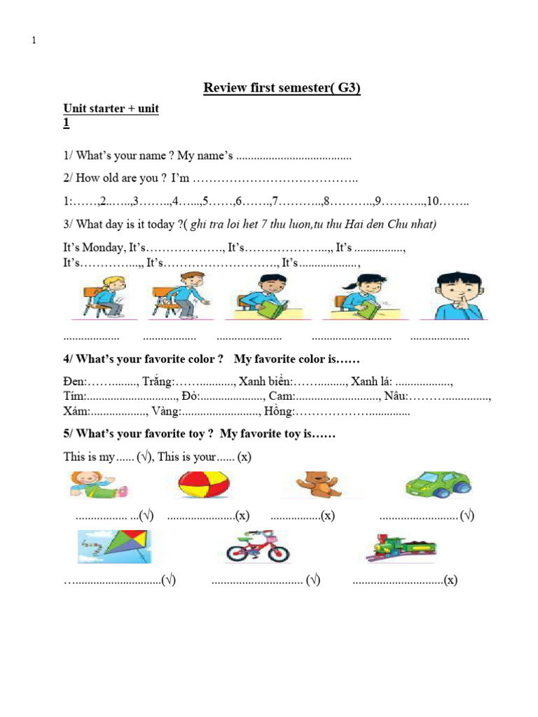 Hk1 Grade 3 Speaking (1) | PDF