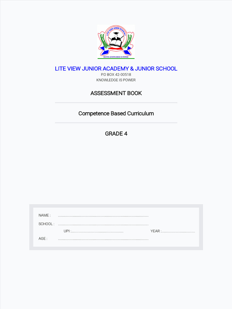 Grade 4 English Assessment Book | PDF | Fluency | Reading Comprehension