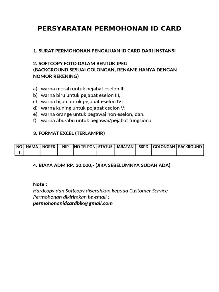 Syarat Idcard | PDF