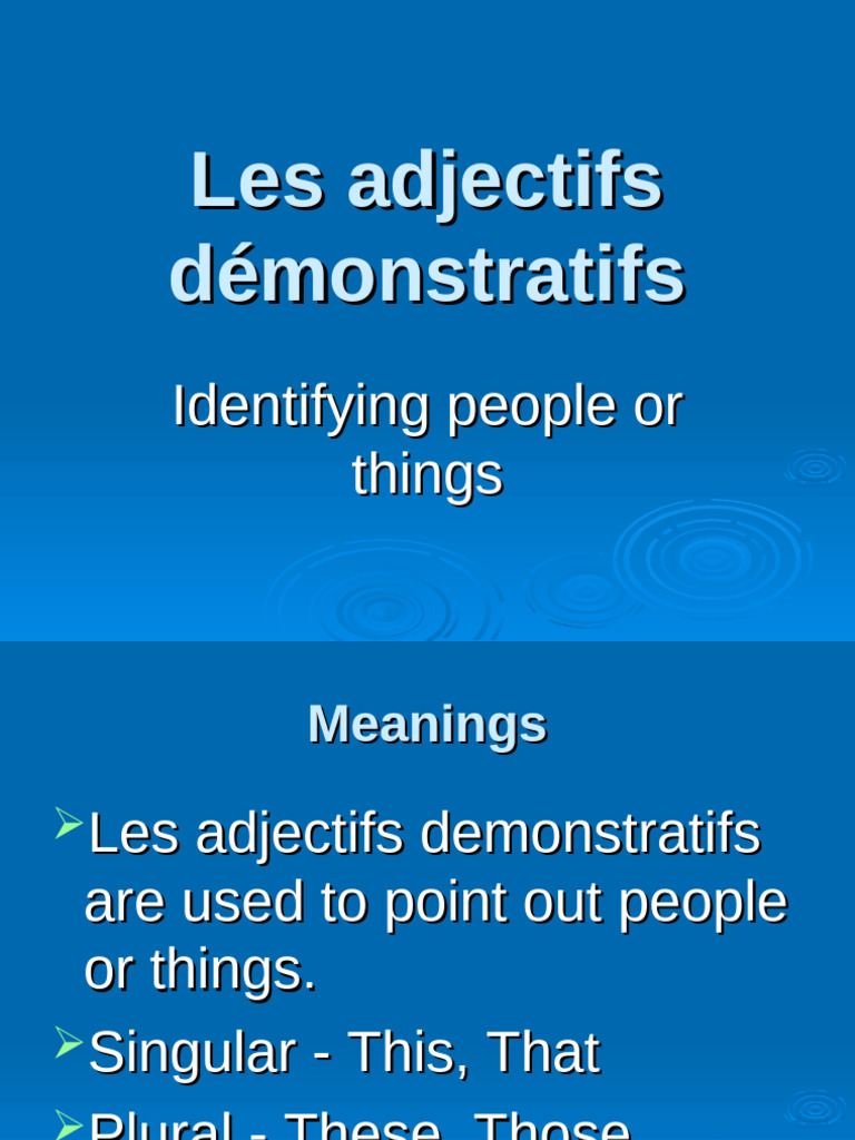 les-adjectifs-demonstratifs-identifying-people-or-things | PDF