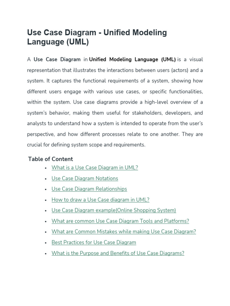 Use Case Diagram | PDF | Use Case | Unified Modeling Language