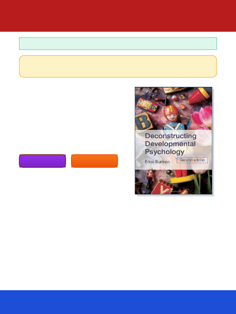 Deconstructing Developmental Psychology 2nd Edition Erica Burman ebook ...